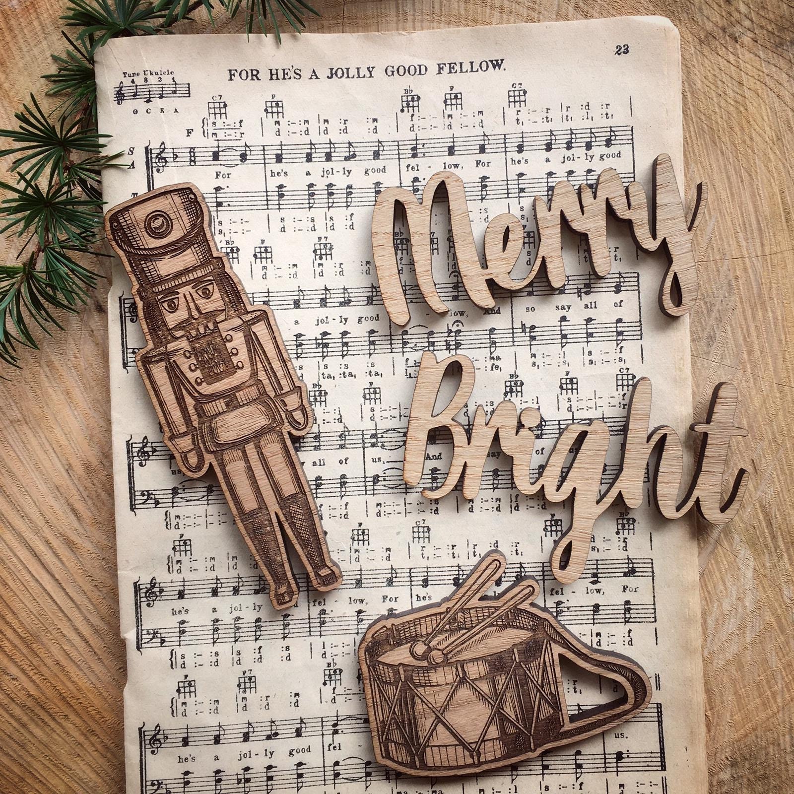 Festive Wooden Words - Christmas Decor, Table Decoration - Etsy UK