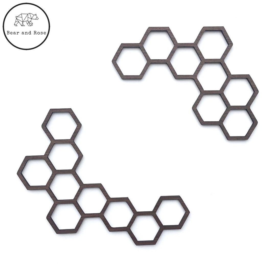 Honeycomb Set of 2 Wooden - Wall Art - Home Nursery - Animal Nature ...