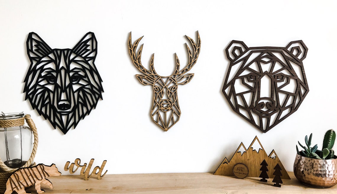 Wolf Wall Decor Wooden Wall Art Home Nursery - Etsy