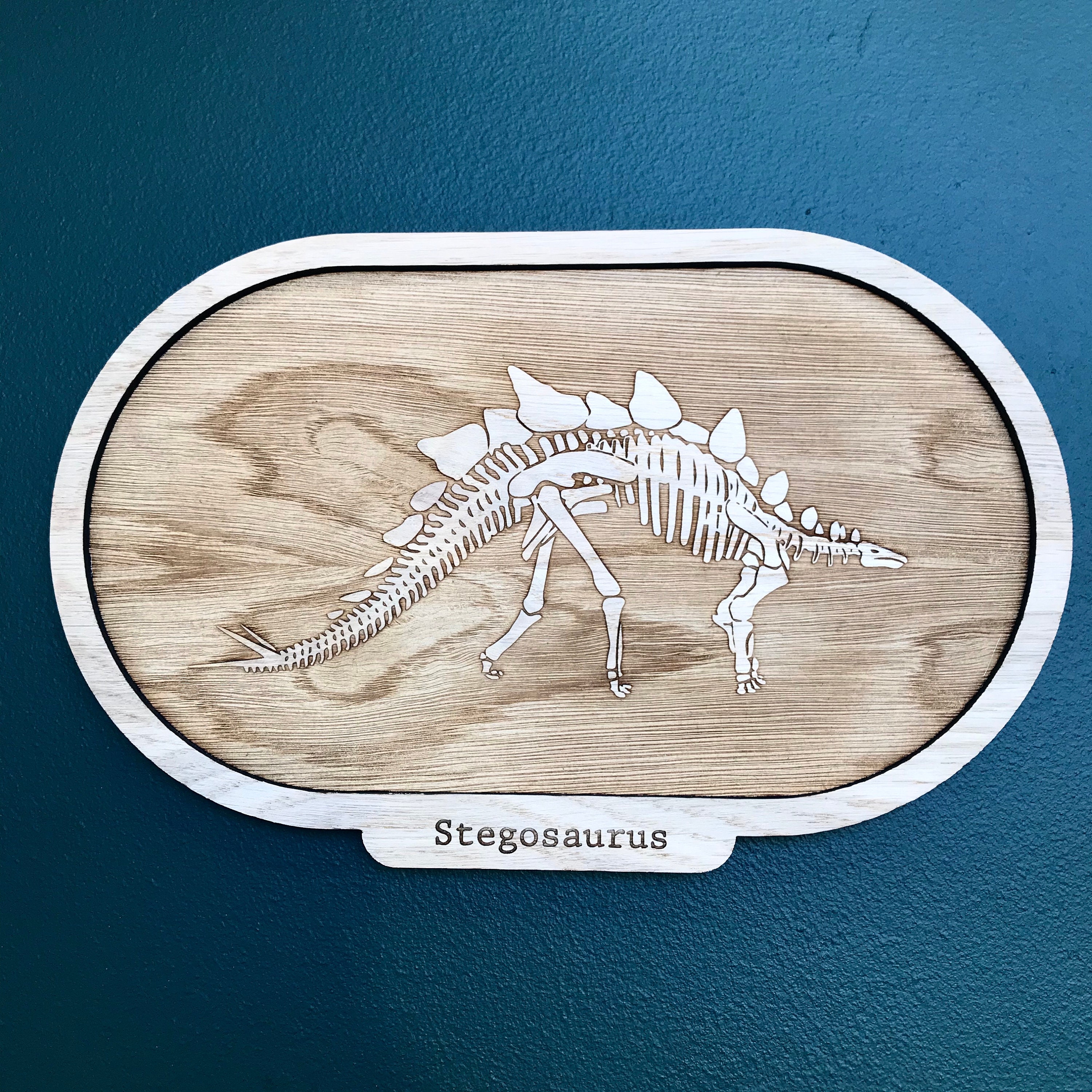 Dinosaur Fossil Wall Decor Art / Plaque - Nursery / Kids / Children ...