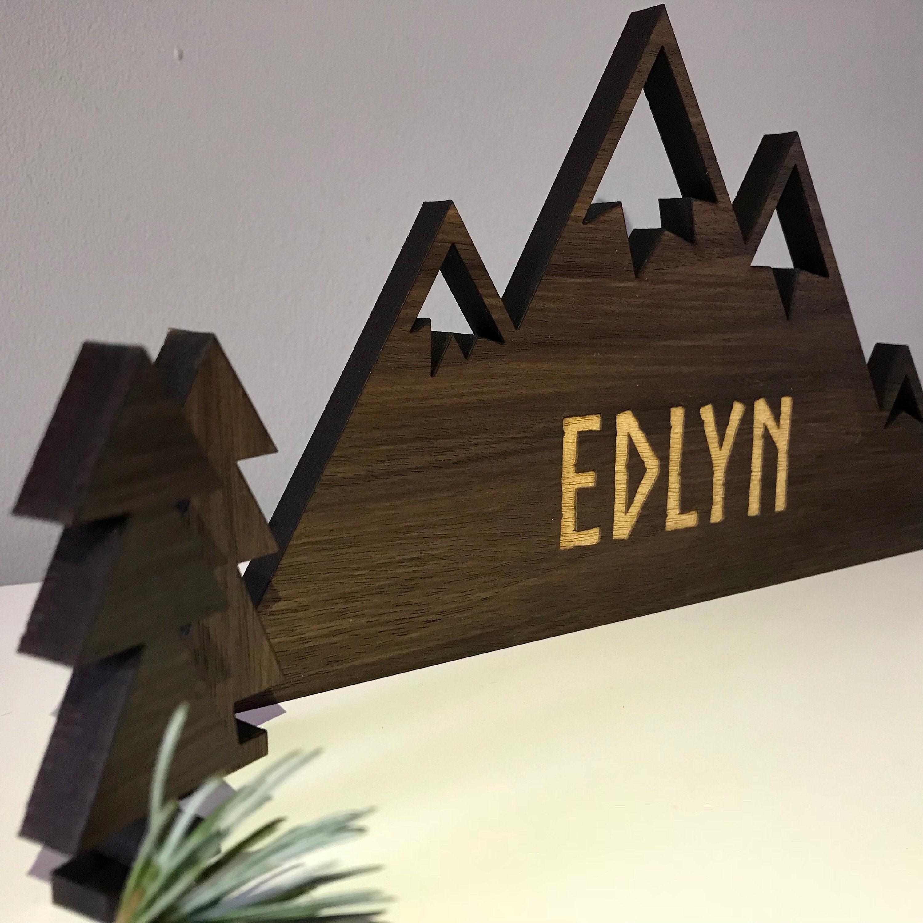 Personalised Scandi Mountain Nursery Decoration Set Kids Baby Room ...