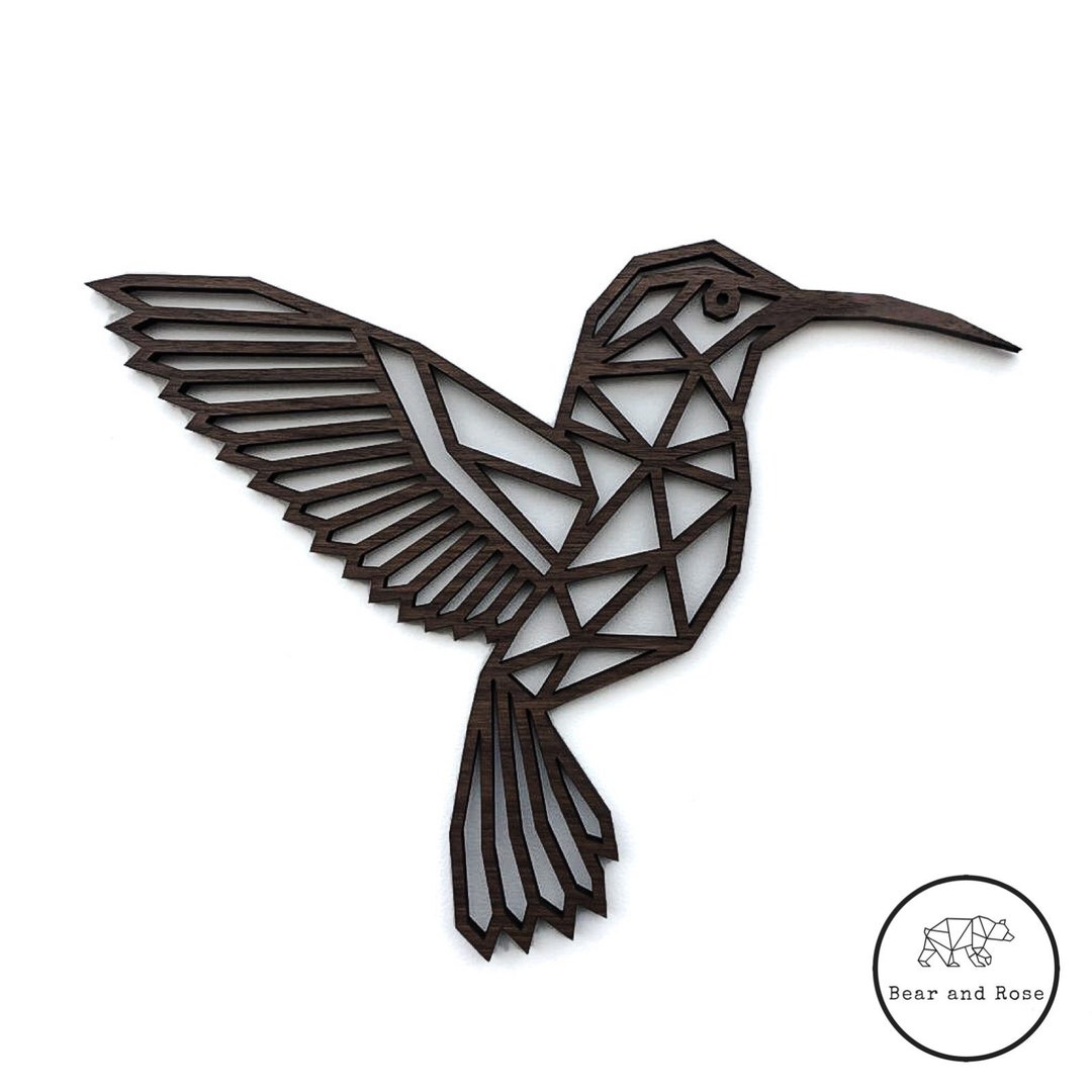 Geometric Hummingbird - Wooden Wall Art - Home Nursery - Animal ...