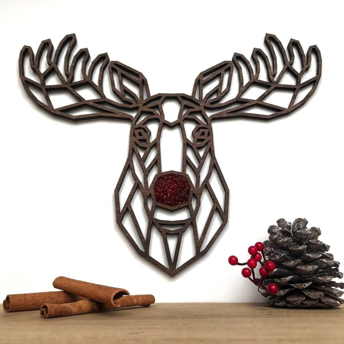 Christmas Rudolph - Wooden Wall Art - Home Nursery Christmas - Etsy UK