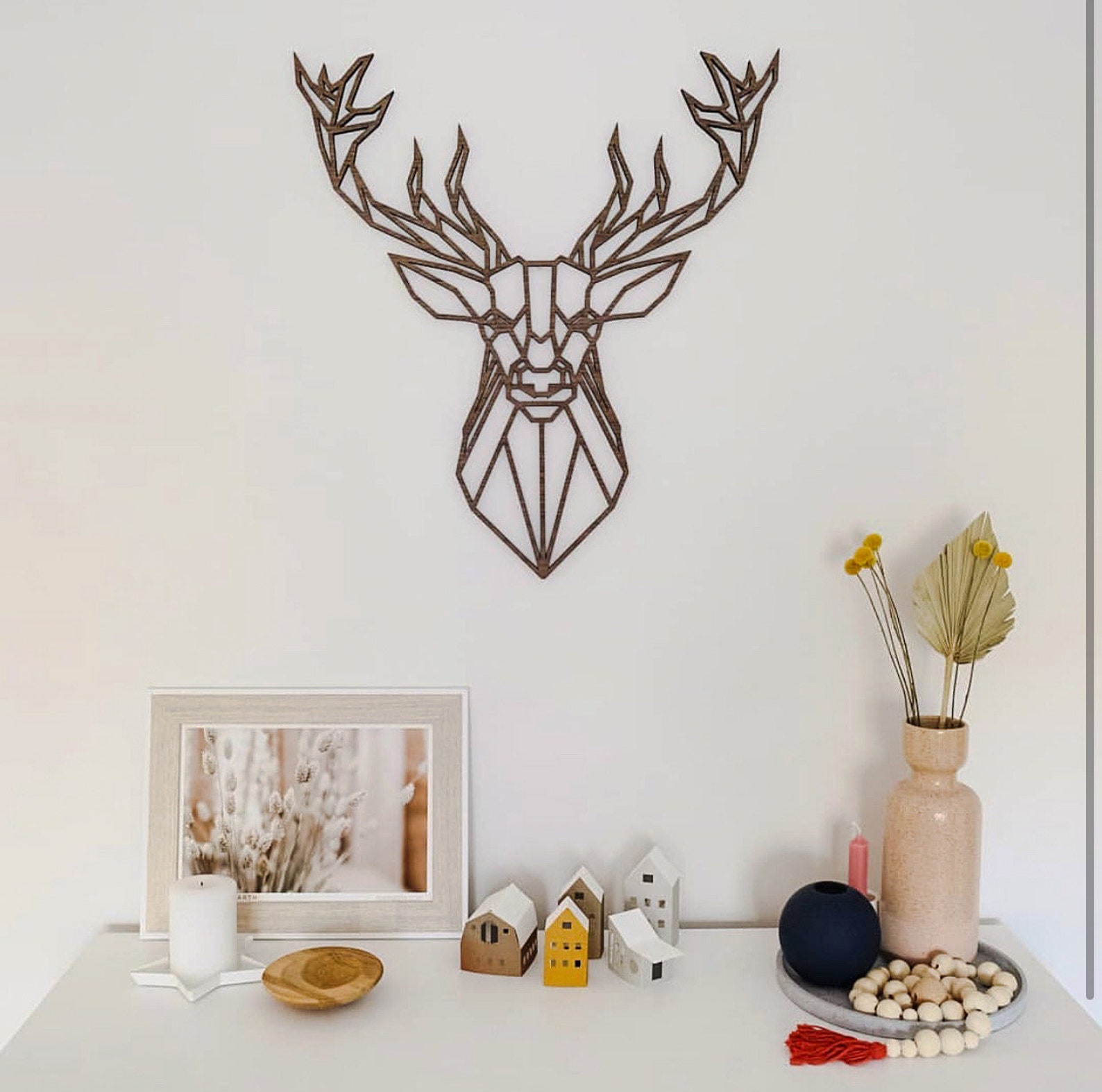 Stag Head Wall Decor Wooden Wall Art Home Nursery Wide - Etsy
