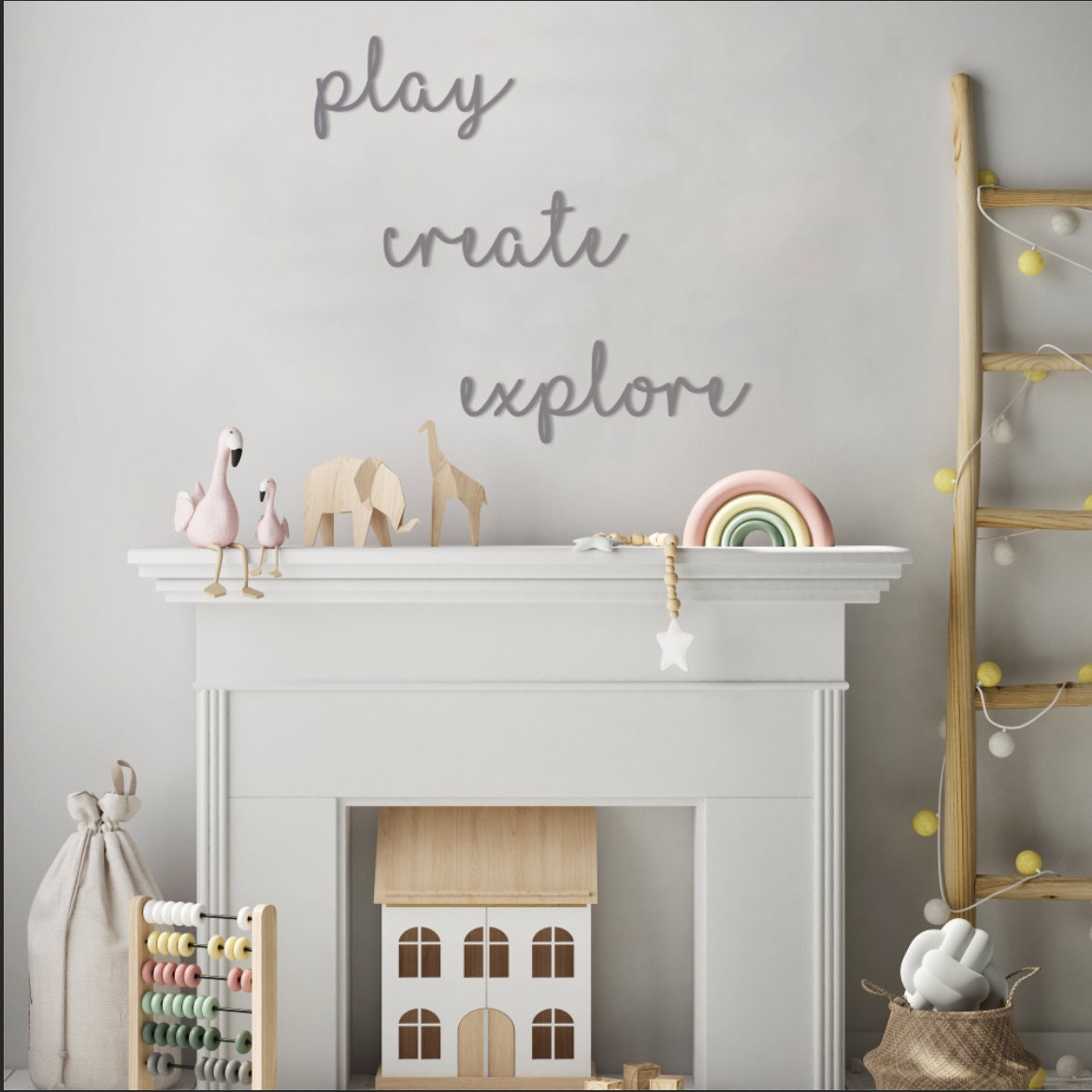 Play Create Explore Wall Decor Wooden or Painted Wood - Etsy