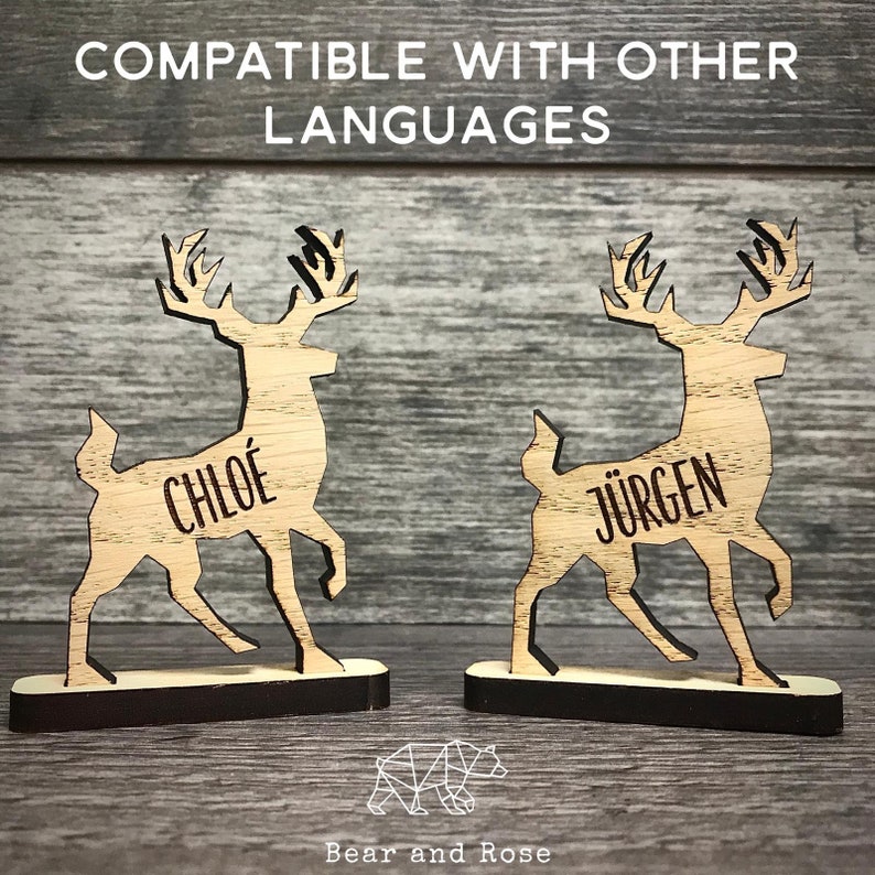 Christmas Personalised Reindeer Decorations Stag Place Names - Etsy