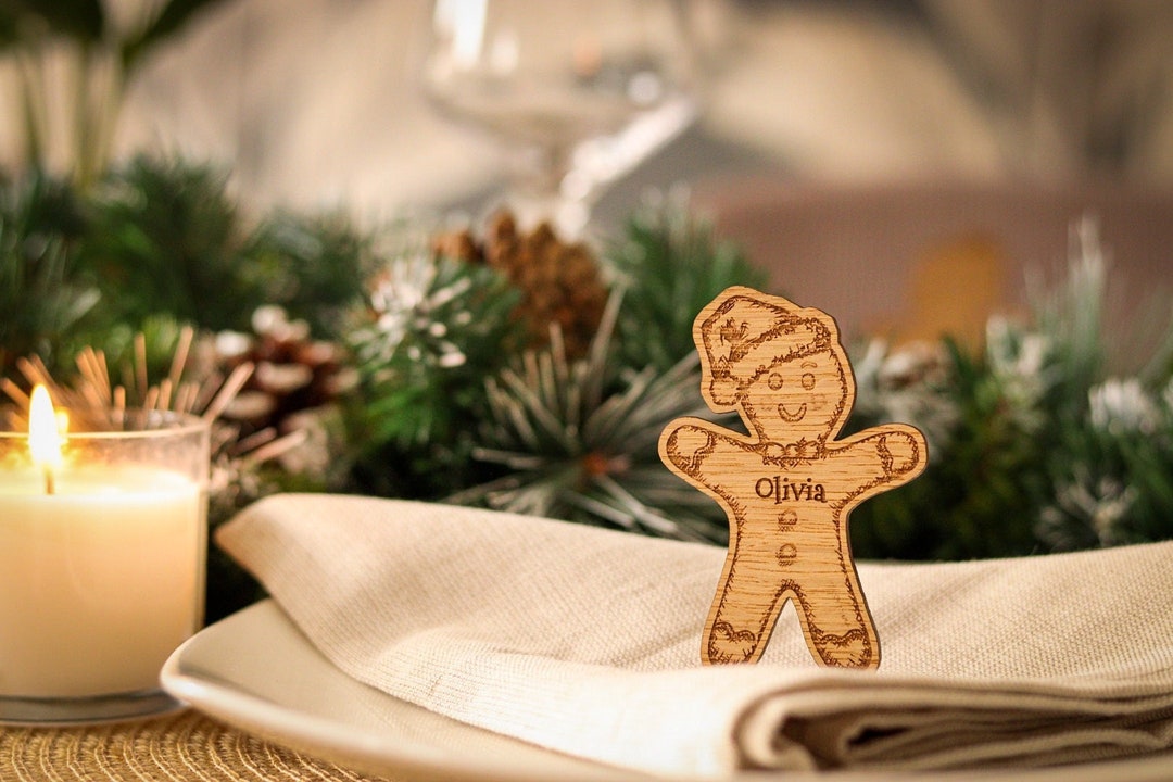 Standing Gingerbread Man Personalised Place Name Table Setting ...