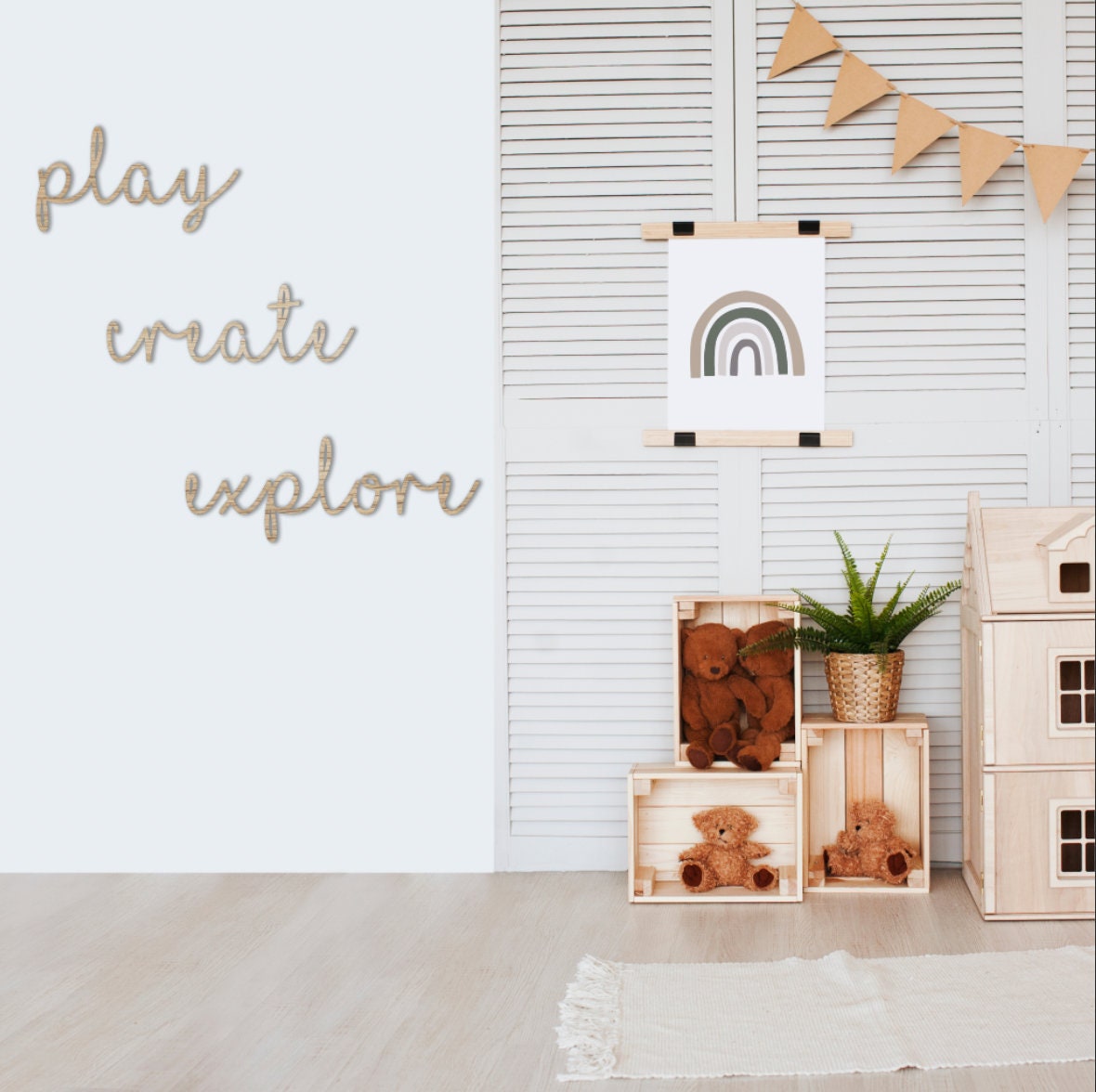 Play Create Explore Wall Decor Wooden or Painted Wood - Etsy