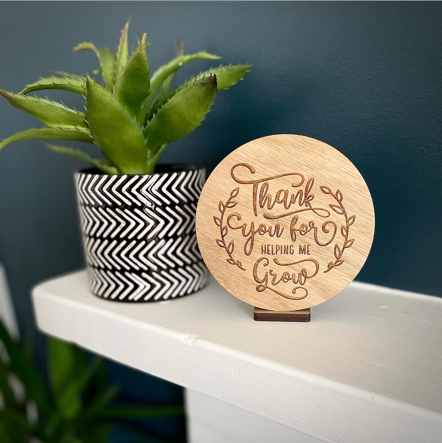 Thank You for Helping Me Grow | Wooden Disc Decoration - Thank You Gift ...