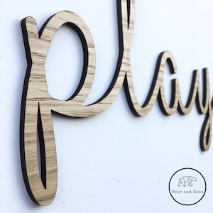 Let's Play - Wooden Wall Sign - Art Bedroom Nursery Decoration Kids ...