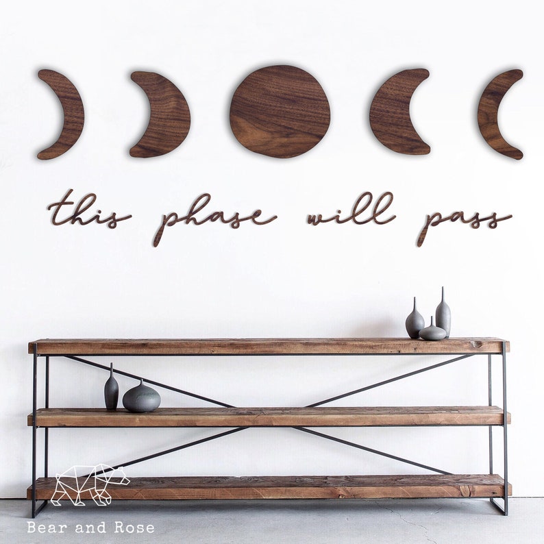 Moon Phases Wall Decor Wooden or Painted Wood Lunar Art - Etsy