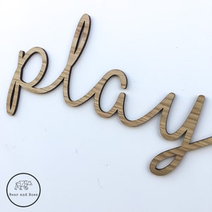 Let's Play - Wooden Wall Sign - Art Bedroom Nursery Decoration Kids ...