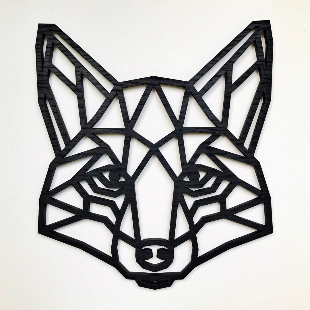 Geometric Fox Head - Wooden Wall Art - Home Nursery - Etsy