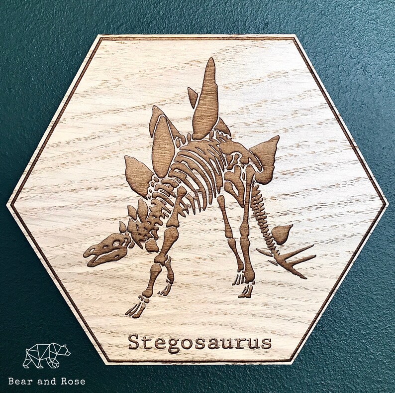 Dinosaur Wall Decor Fossil Bones Wooden Art / Plaque Nursery | Etsy