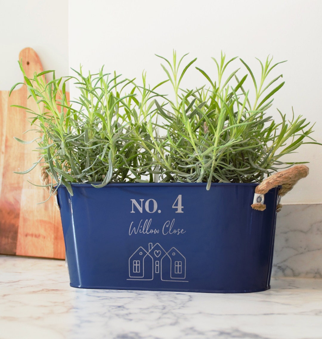 Personalised Metal Planter: Engraved New Home Gift - Design 5 - Etsy