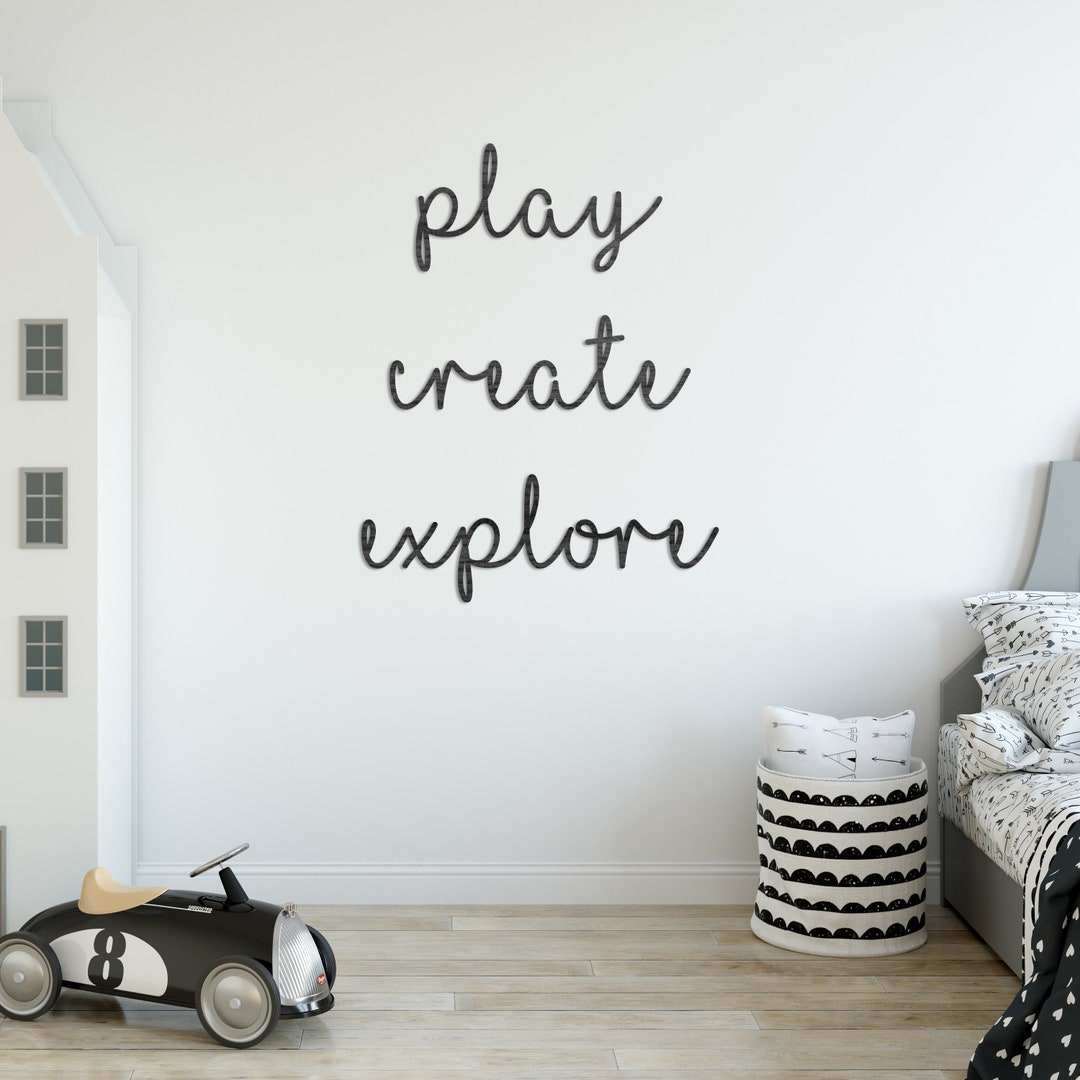 Play Create Explore - Wall Decor - Wooden or Painted Wood - Nursery ...