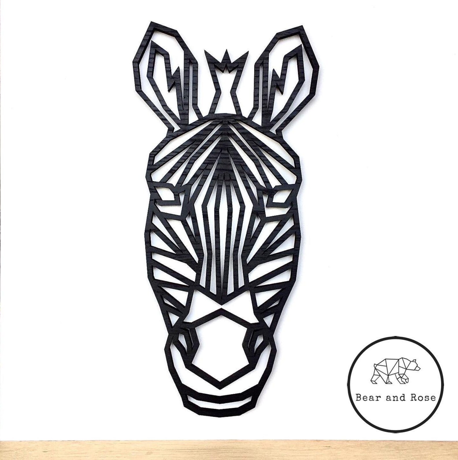 Geometric Zebra Head - Wooden Wall Art - Home Nursery - Animal Safari ...
