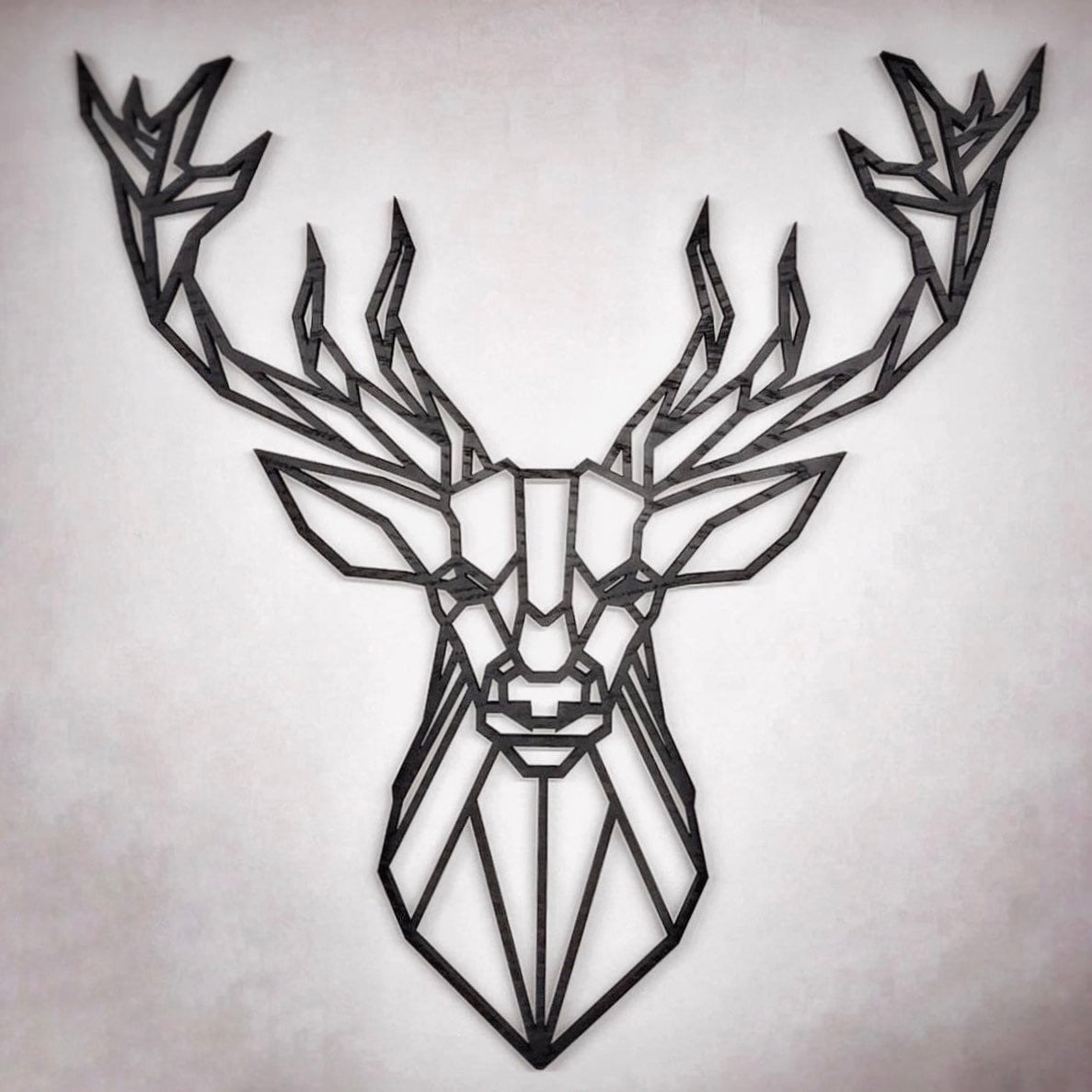 Stag Head Wall Decor - Wooden Wall Art - Home Nursery - Wide Version ...