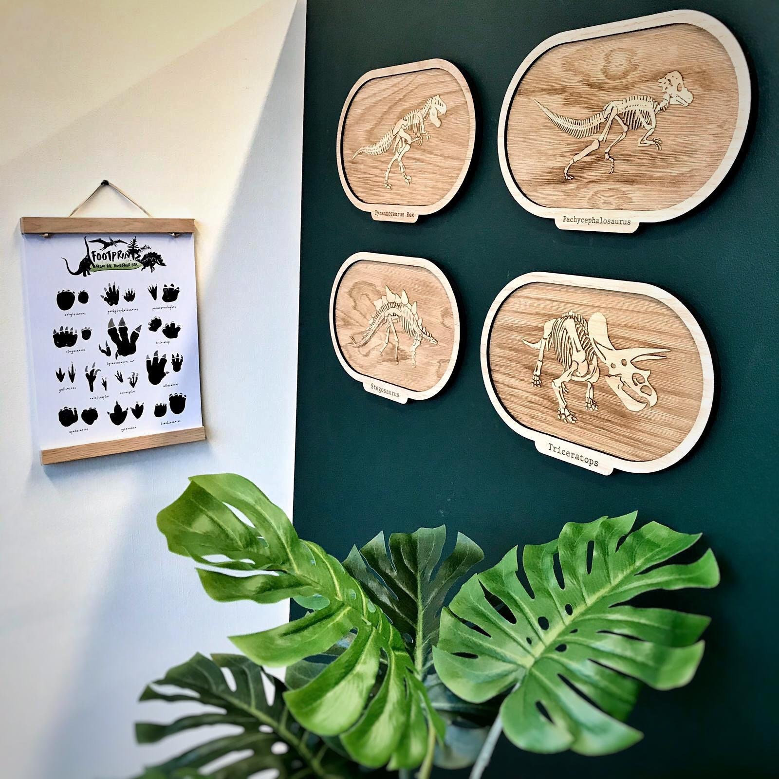 Dinosaur Fossil Wall Decor Art / Plaque - Nursery / Kids / Children ...