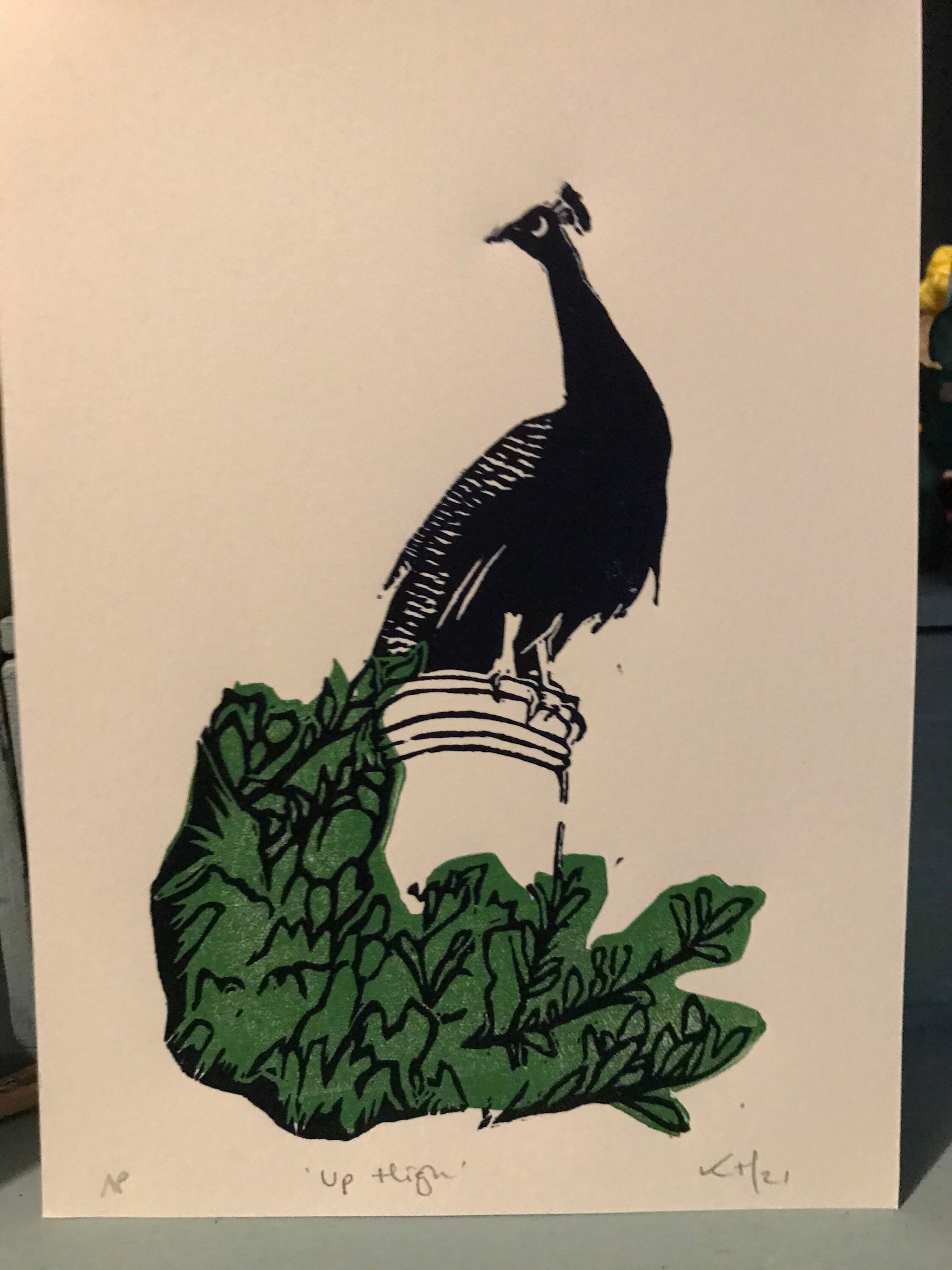 Original Lino Cut 'up High 2021 with Colour - Etsy UK