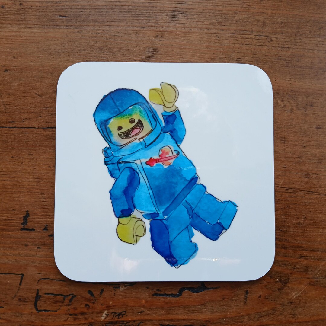 Single Coaster "benny the Spaceman" Lego Inspired Artwork - Etsy