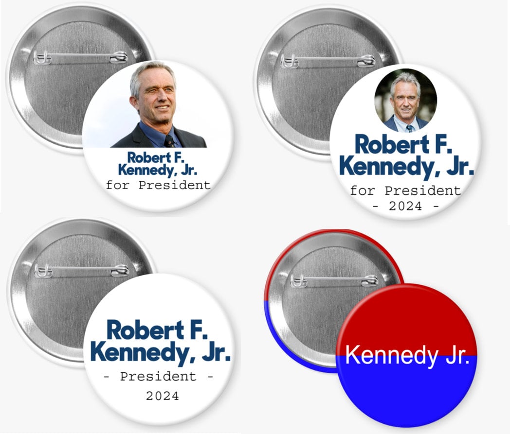 Robert F. Kennedy, Jr. 2024 Buttons - Set of 4 RFK Jr. for President ...