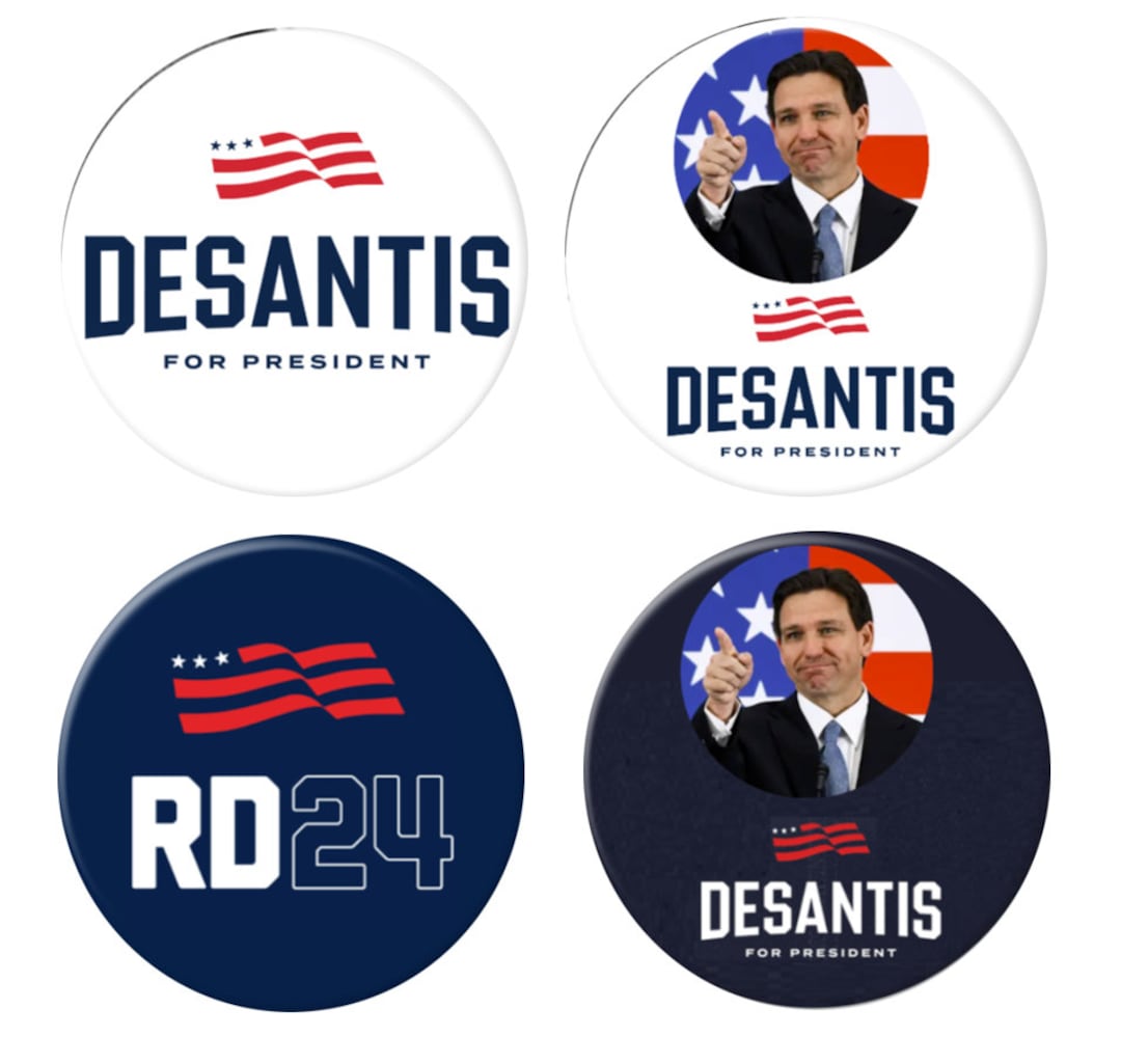 Ron Desantis for President Buttons - Desantis 2024 Pins (4-pack - 2.25 ...