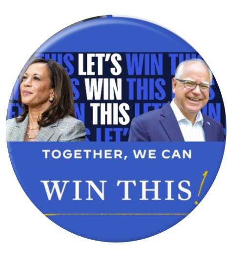 Kamala Harris - Tim Walz 2024 Buttons - Harris Walz 2024 Pins ...