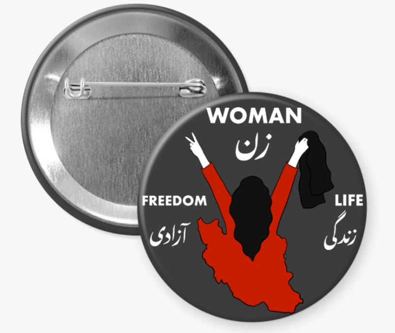 Women Life Freedom Iran Protest Buttons - #mahsaamini - Set of 8 Pins ...