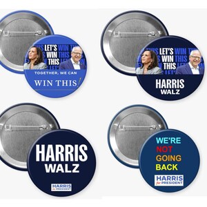Kamala Harris - Tim Walz 2024 Buttons - Harris Walz 2024 Pins ...