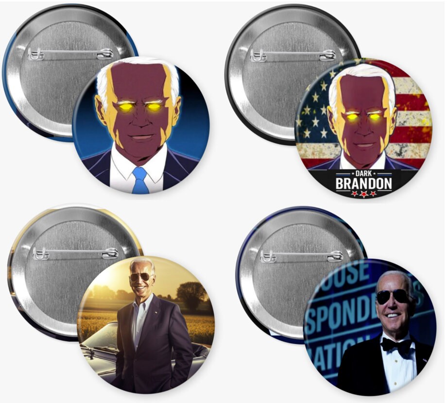 Dark Brandon Buttons - Dark Brandon Pins - Joe Biden 2024 Set of 4 (2. ...