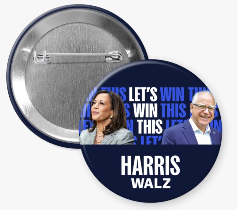 Kamala Harris - Tim Walz 2024 Buttons - Harris Walz 2024 Pins ...