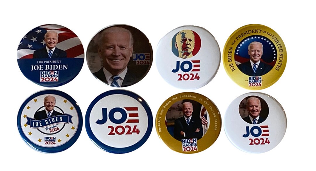 Joe Biden 2024 Buttons - Re-elect Joe Biden for President - Set of 8 ...
