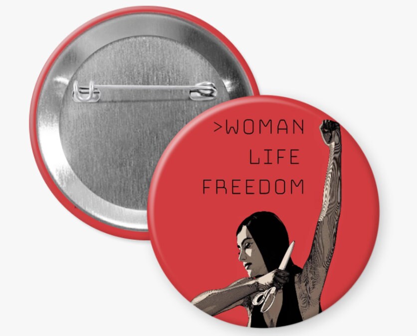 Women Life Freedom Iran Protest Buttons - #mahsaamini - Set of 8 Pins ...
