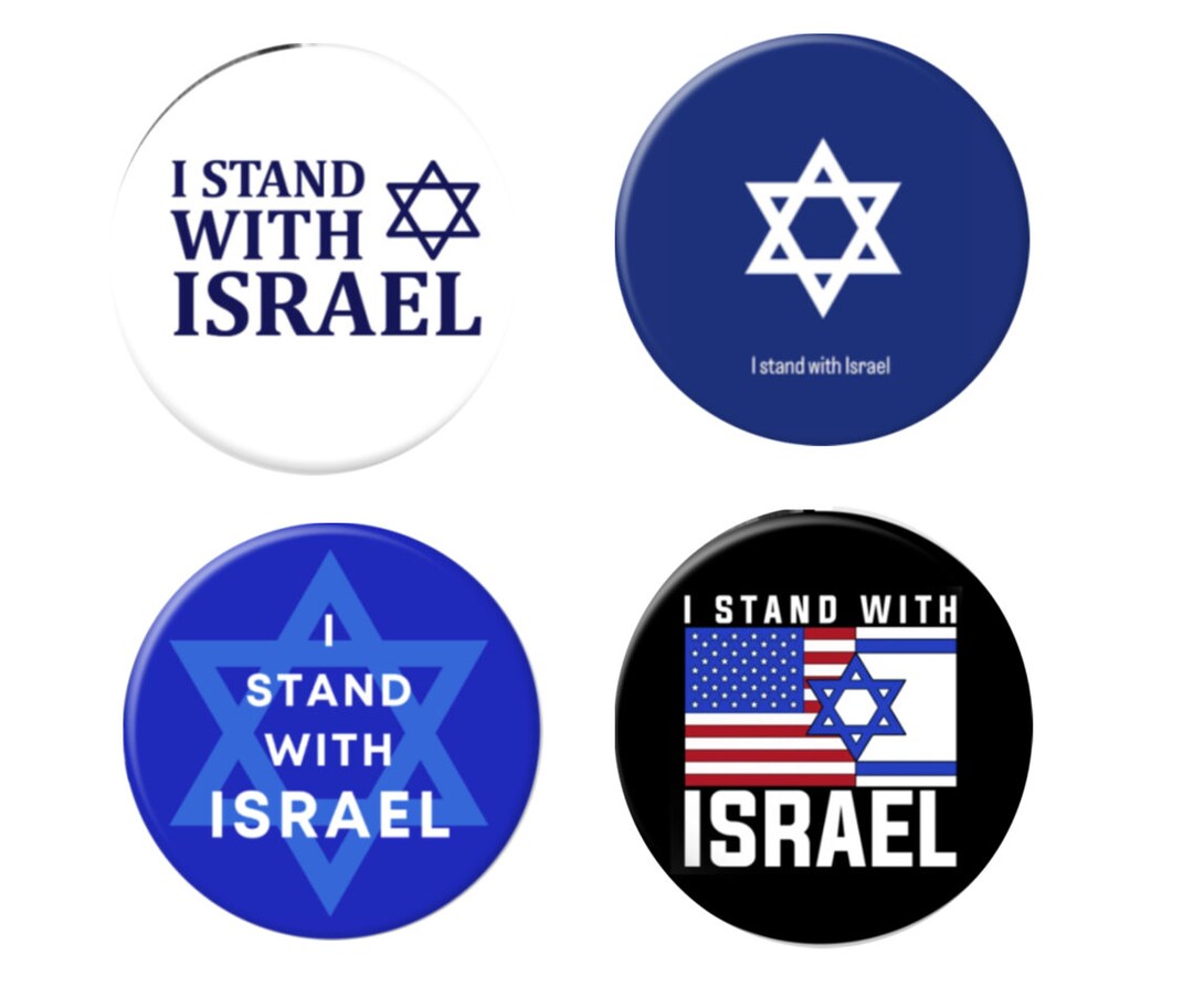 Stand With Israel Buttons - Pro-israel Pins - 4-pack (2.25 Inches) - Etsy