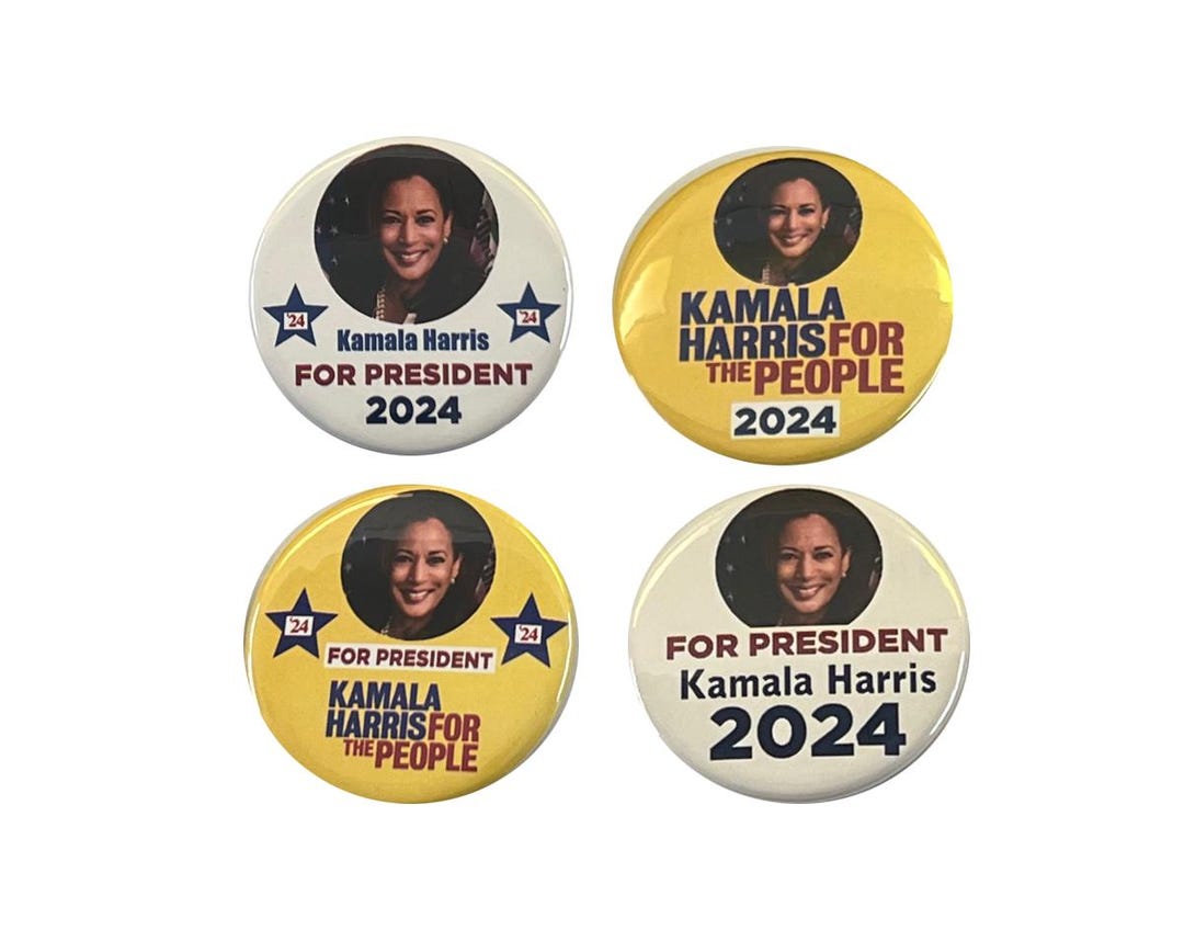 Kamala Harris 2024 Buttons - Kamala Harris for President Pins - Set of ...