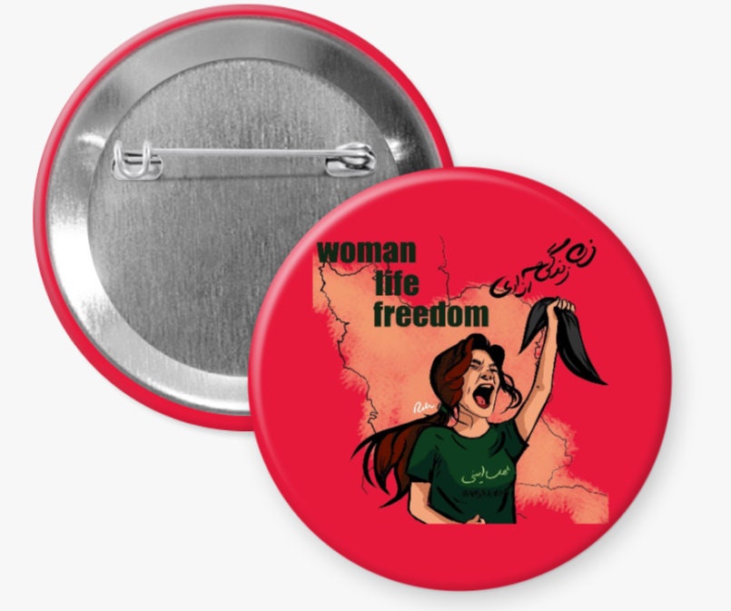 Stand With the Women of Iran Buttons Women Life Freedom mahsaamini Set ...