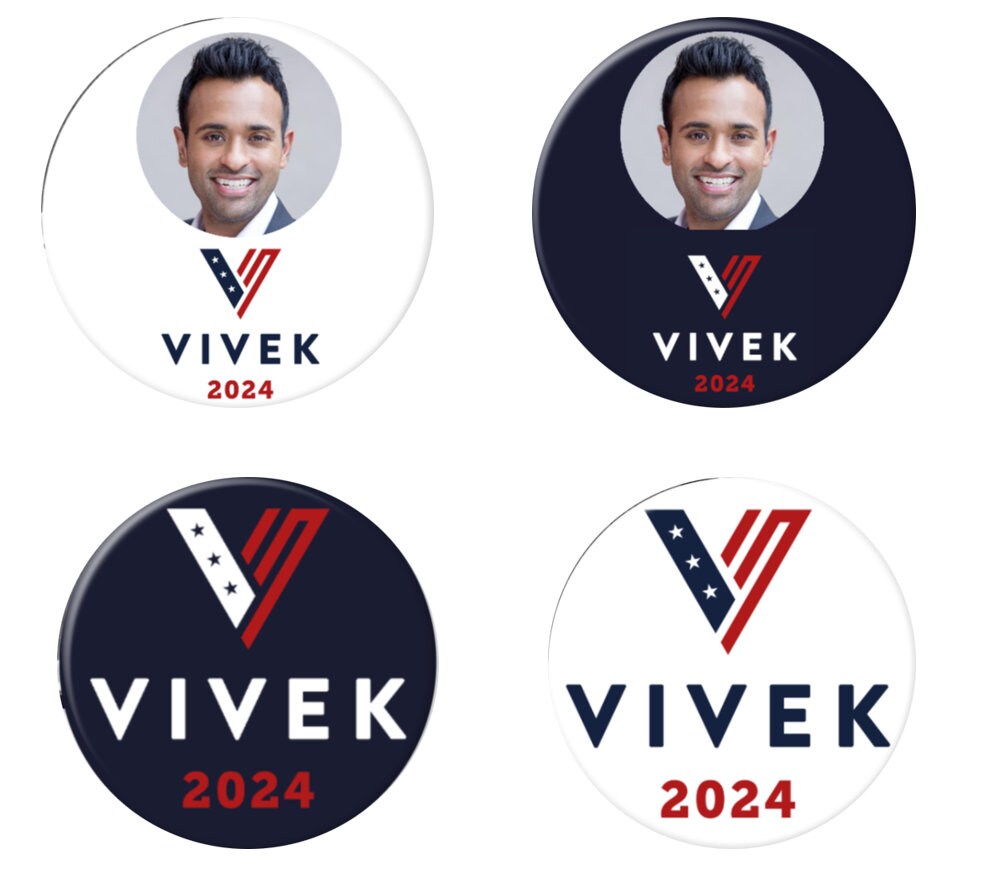 Vivek Ramaswamy for President Buttons Vivek 2024 4-pack 2.25 Inch Pins ...
