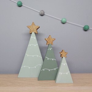 Wooden Christmas Tree Trio, Hand Painted Tree, Christmas, Gift Ideas ...