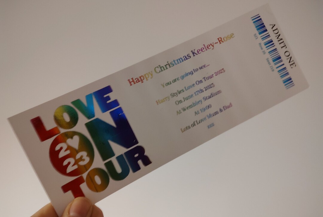 Personalised Foiled Keepsake Ticket, Event Voucher, Suprise Present ...