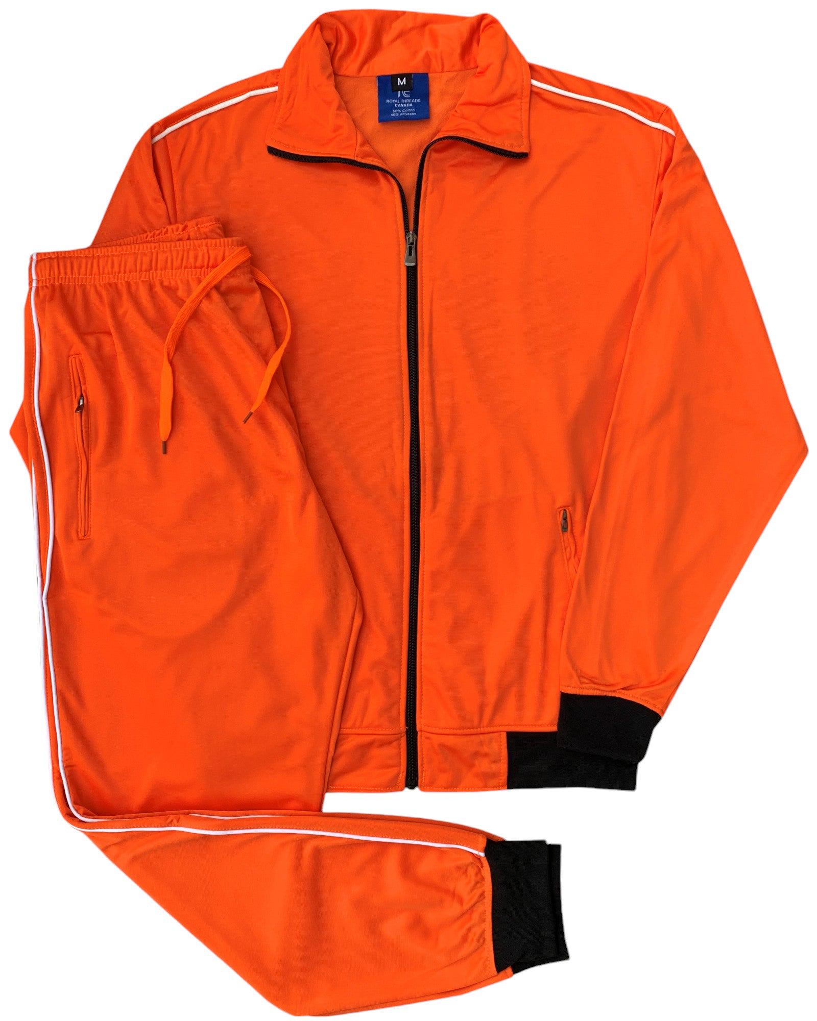 Men 2-piece Classic Jogger Tracksuit Track Jacket & Trackpants Solid ...