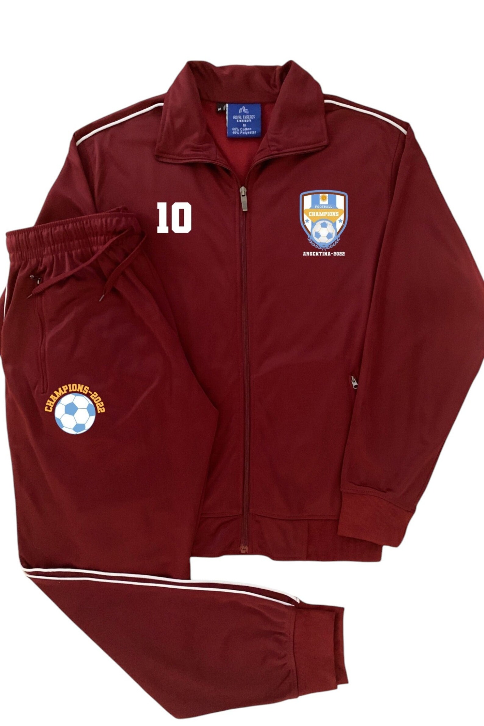 Men Soccer Tracksuit Argentina Theme Print Top and Bottom Outfit - Etsy