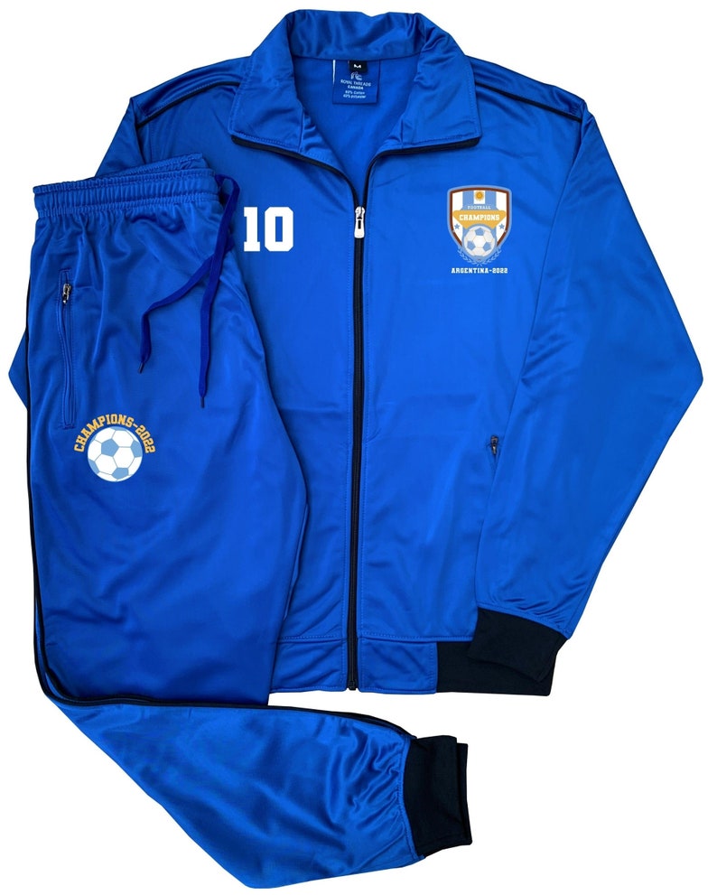 Men Soccer Tracksuit Argentina Theme Print Top and Bottom Outfit - Etsy