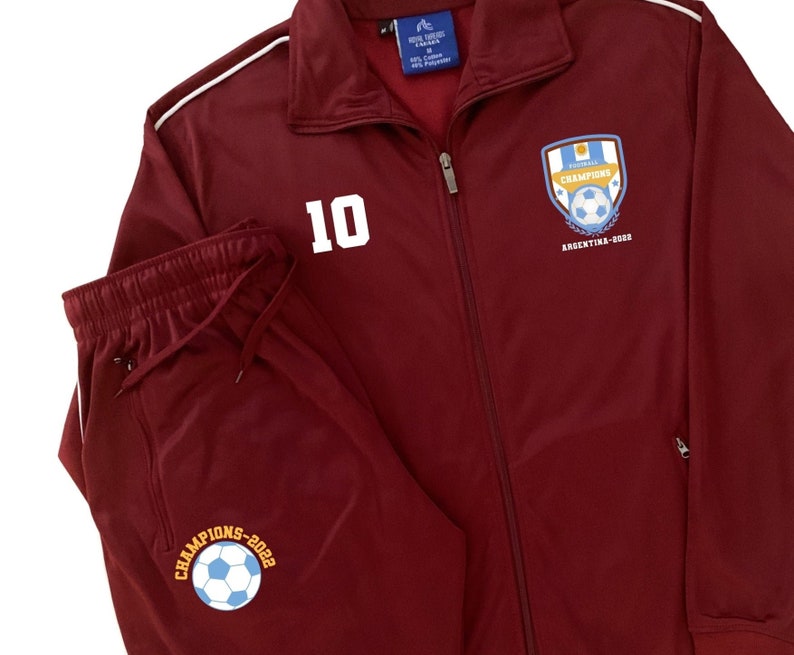 Men Soccer Tracksuit Argentina Theme Print Top and Bottom Outfit - Etsy