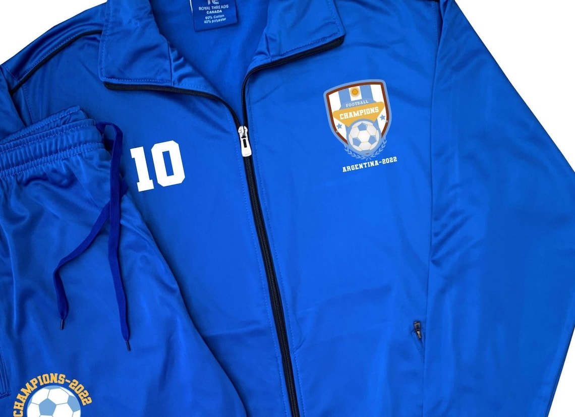 Men Soccer Tracksuit Argentina Theme Print Top and Bottom Outfit - Etsy