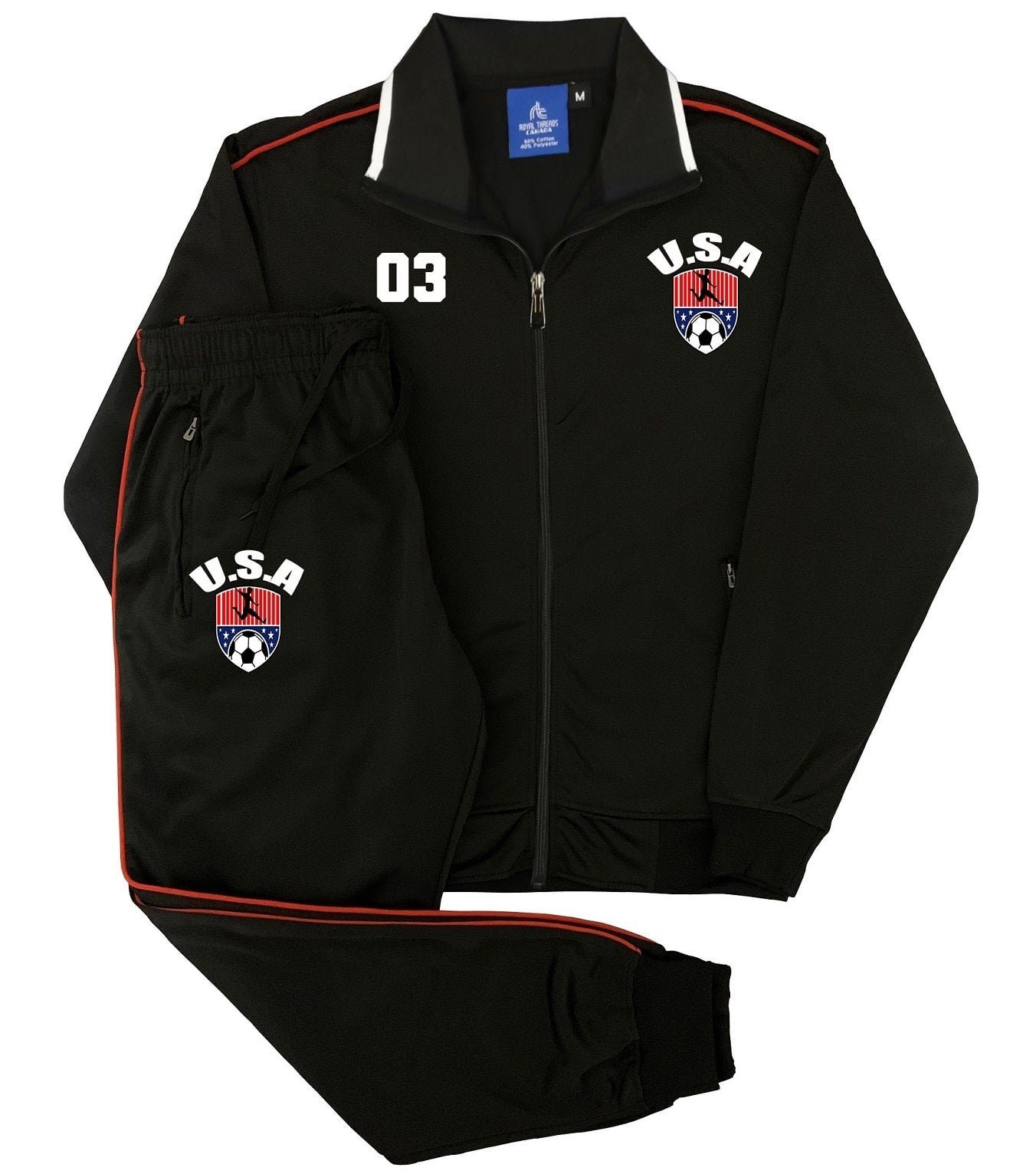 Mens' Soccer Tracksuit U.S.A Theme Jogging Suit - Etsy