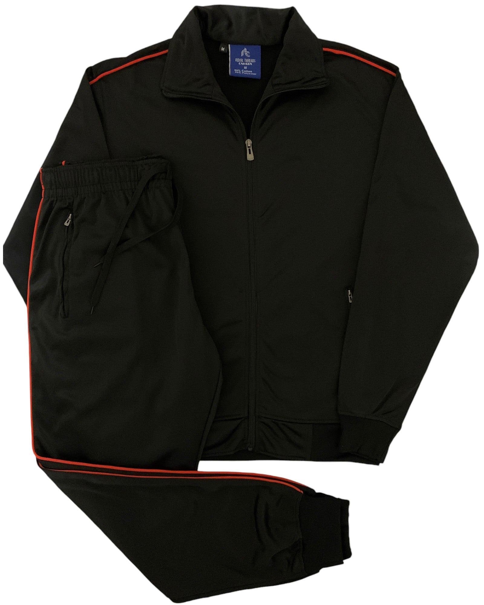 Men 2-piece Classic Jogger Tracksuit Track Jacket & Trackpants Solid ...