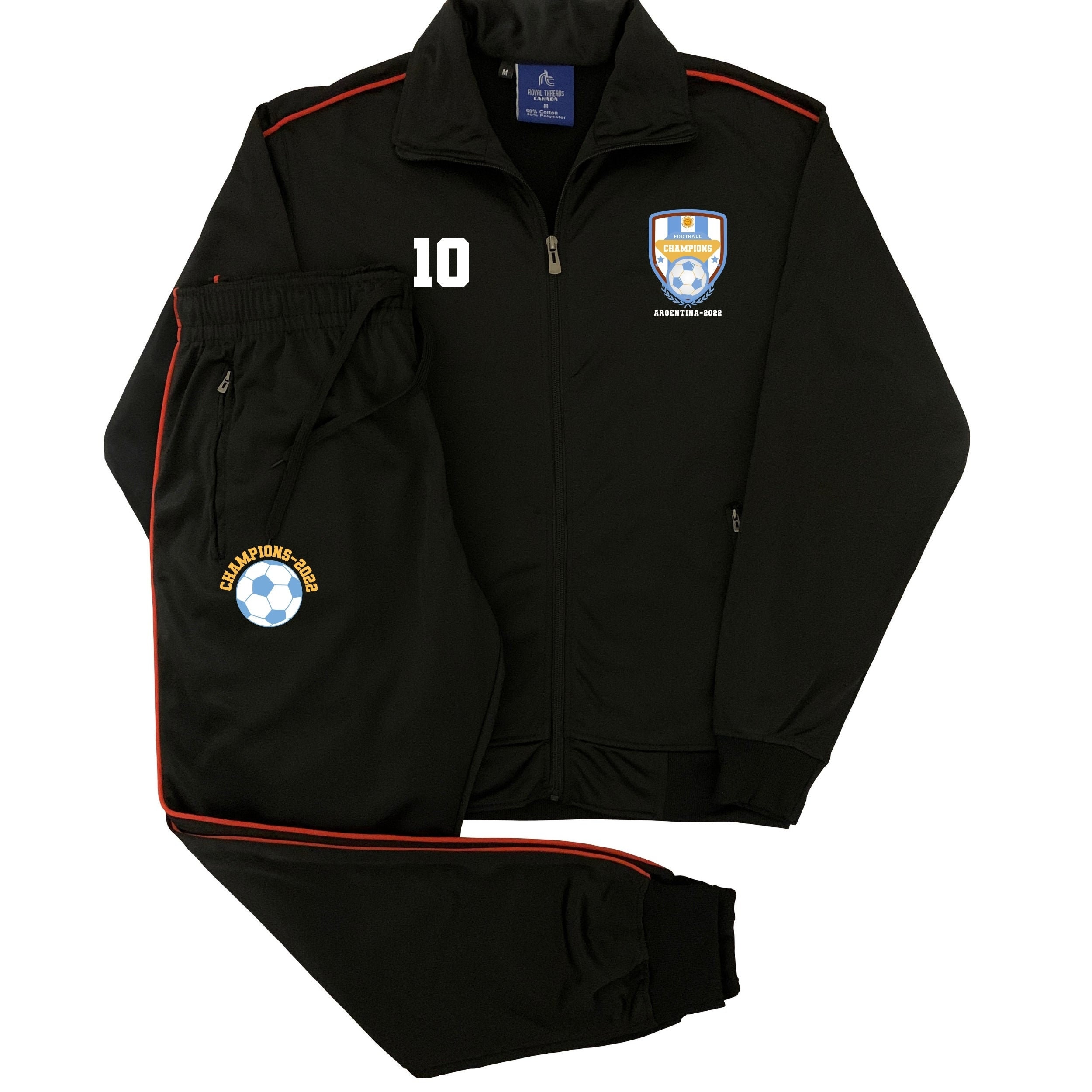 Men Soccer Tracksuit Argentina Theme Print Top and Bottom Outfit - Etsy