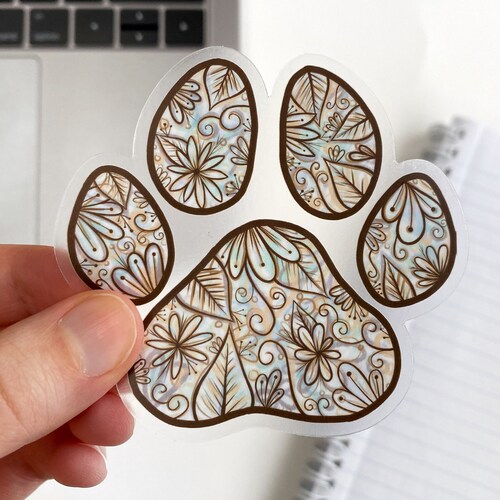 Clear Paw Print Sticker Paw Sticker Vinyl Sticker - Etsy
