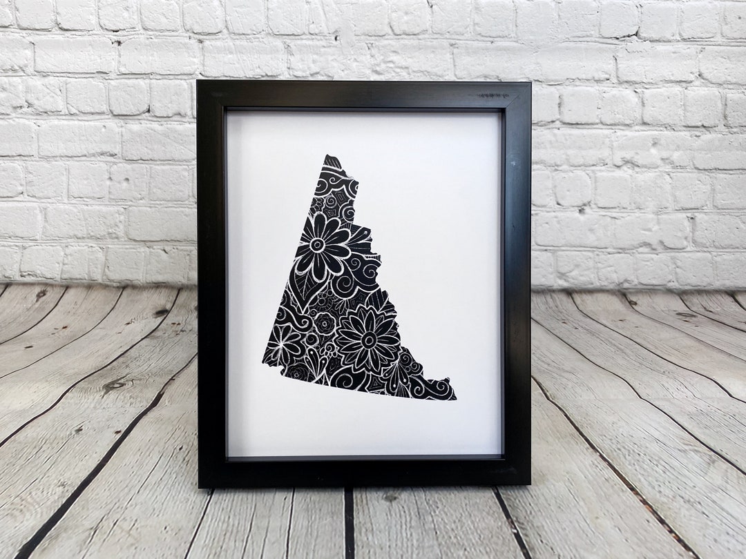 Yukon Chalk Zentangle - Yukon Art Print - Chalkboard Art - Yukon ...